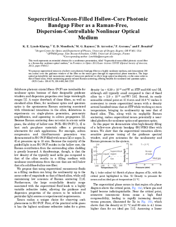 (PDF) Supercritical xenon-filled hollow-core photonic bandgap fiber ...