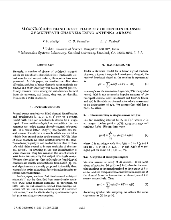 (PDF) Blind Identification of Multipath Channels with Antenna Arrays