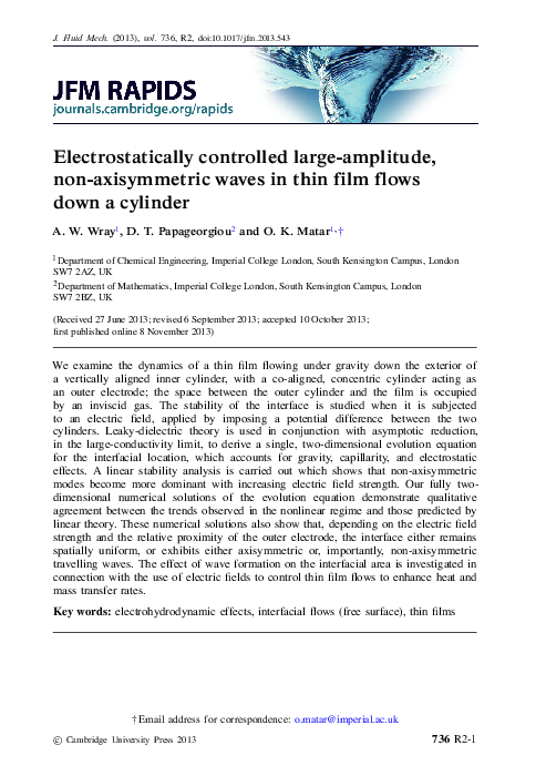 Pdf Electrostatically Controlled Large Amplitude Non Axisymmetric