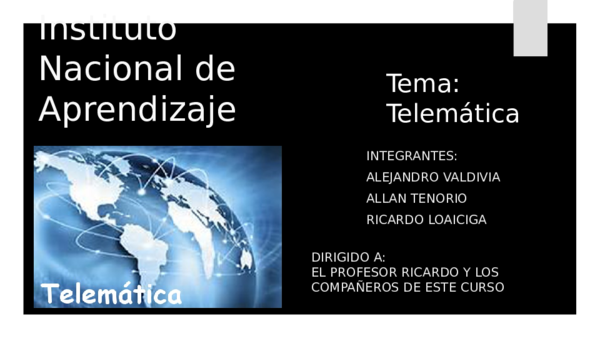 (PPT) Presentacion de Telematica