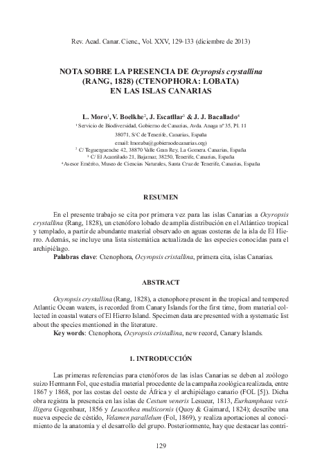 (PDF) Nota sobre la presencia de Ocyropsis crystallina (Rang, 1828 ...
