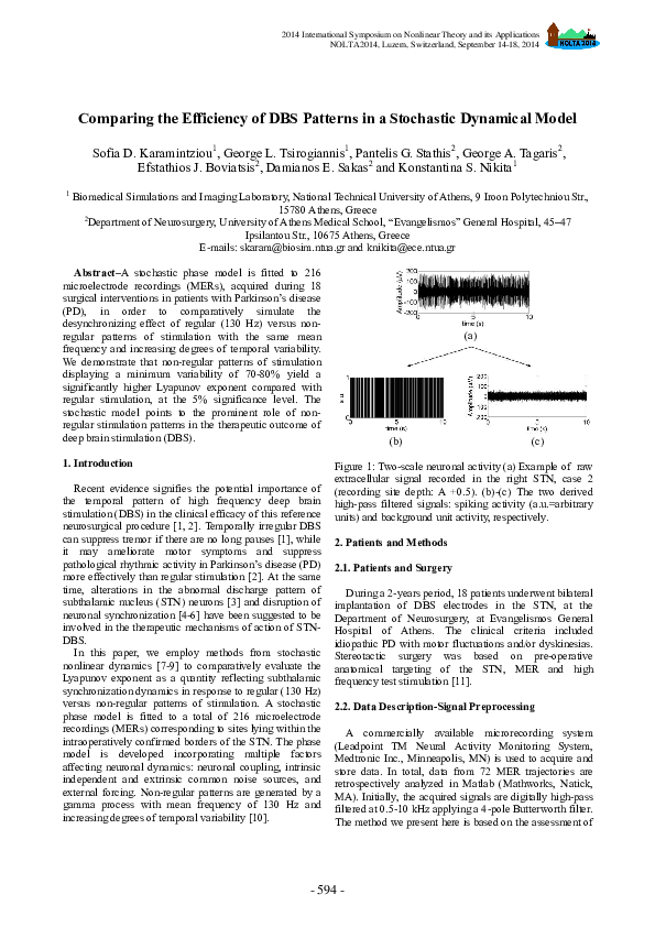 (PDF) Comparing the Efficiency of DBS Patterns in a Stochastic ...
