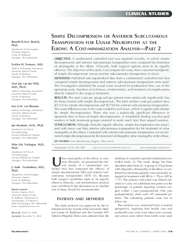 (PDF) Simple Decompression or Anterior Subcutaneous Transposition for ...
