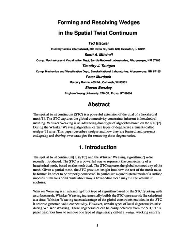 (PDF) Forming and resolving wedges in the spatial twist continuum