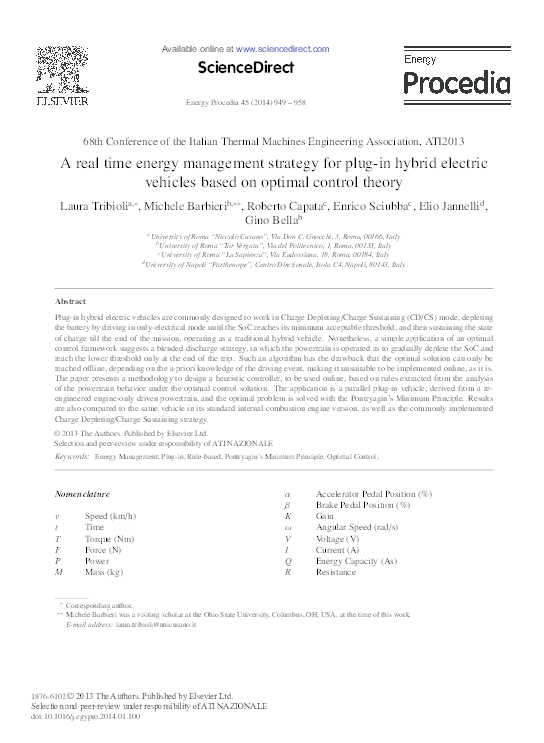 (PDF) A Real Time Energy Management Strategy for Plug-in Hybrid ...