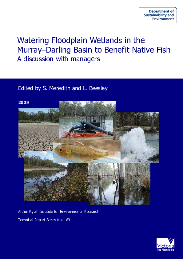 (PDF) Watering floodplain wetlands in the Murray–Darling Basin for ...