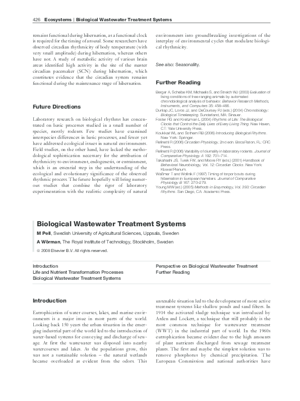 (PDF) Biological Wastewater Treatment Systems (PDF) Biological Wastewater Treatment Systems