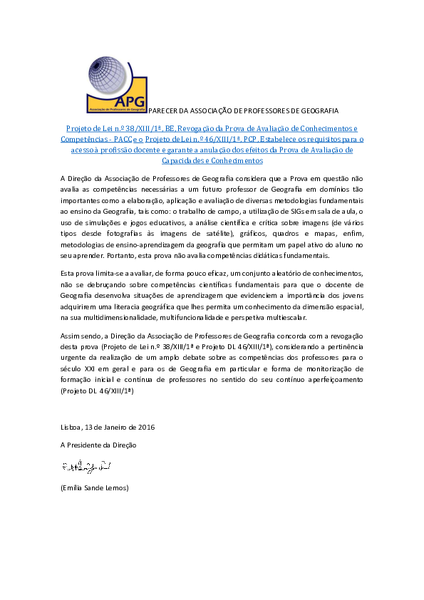 (PDF) AA VV. (2016) – “Parecer sobre o Projeto de Lei 38/XIII ...