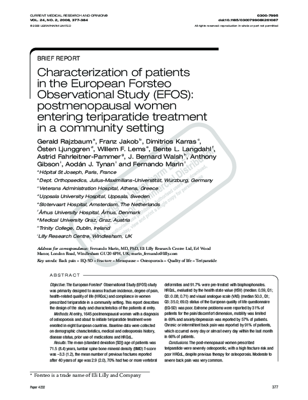 (PDF) Evaluation of persistence and adherence to teriparatide treatment ...