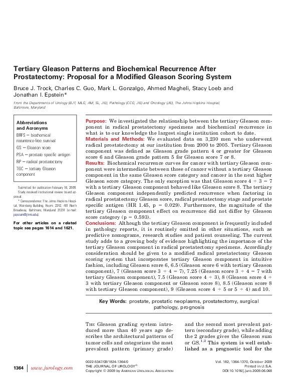 (PDF) Tertiary Gleason Patterns and Biochemical Recurrence After ...