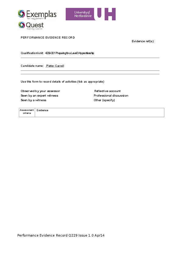 (DOC) 4239-301 Preparing for a Level 3 Appreticeship | Pieter Slabbert ...