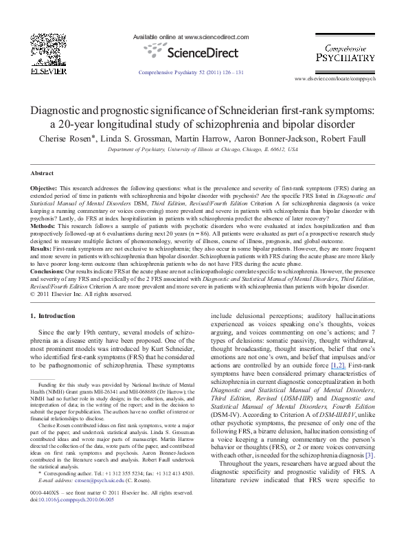 (PDF) Diagnostic and prognostic significance of Schneiderian first-rank symptoms: a 20-year ...
