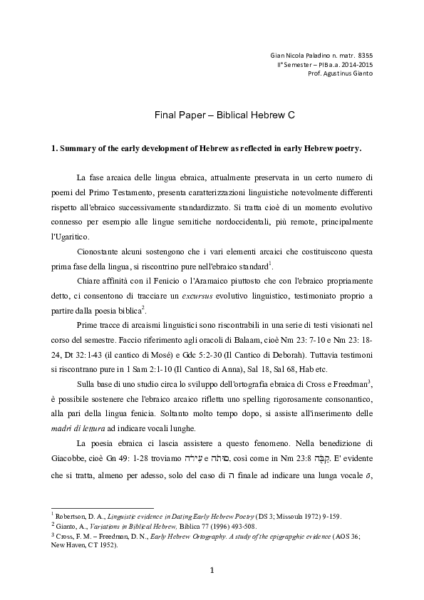 (PDF) Biblical Hebrew C - Pontifical Biblical Institute