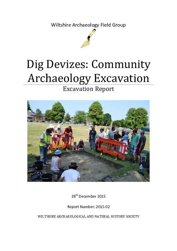 (PDF) Dig Devizes Report: A Community Archaeology Excavation 2013