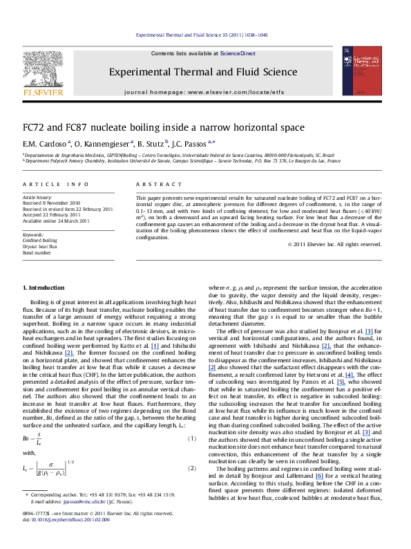 (PDF) FC72 and FC87 nucleate boiling inside a narrow horizontal space ...