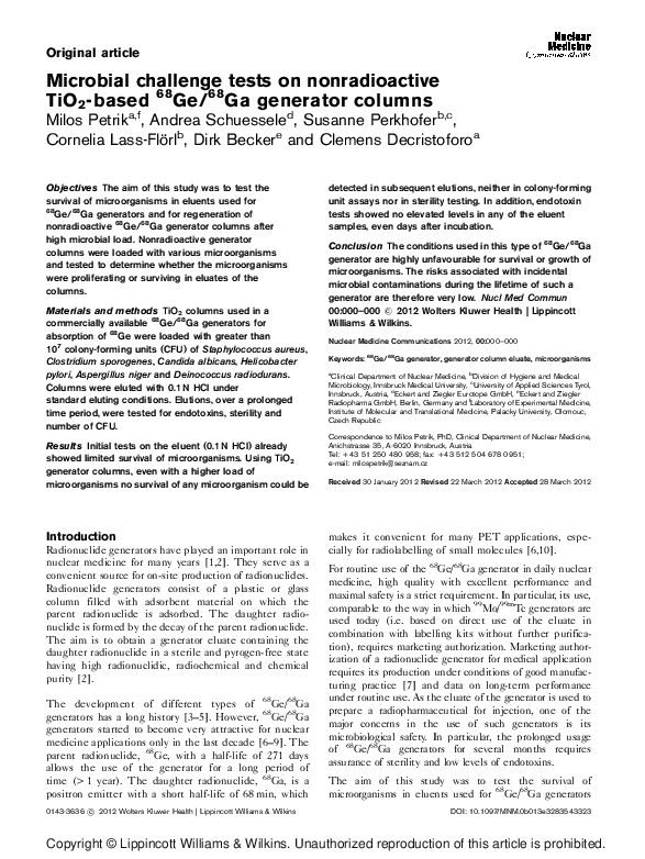 (PDF) Microbial challenge tests on nonradioactive TiO2-based 68Ge/68Ga ...