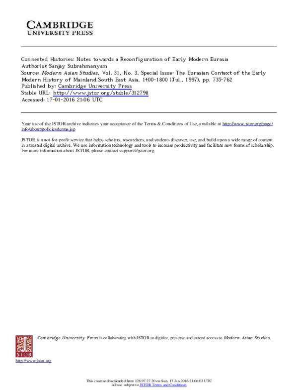 Connected Histories (1997)