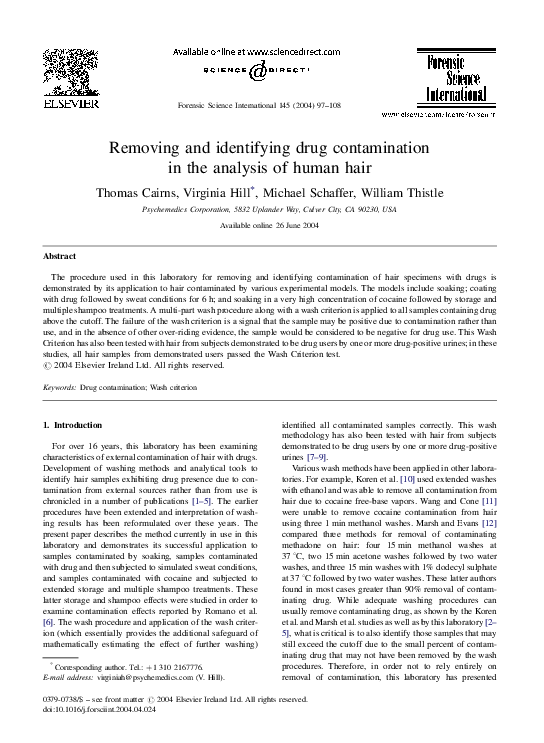 (PDF) Removing and identifying drug contamination in the analysis of ...