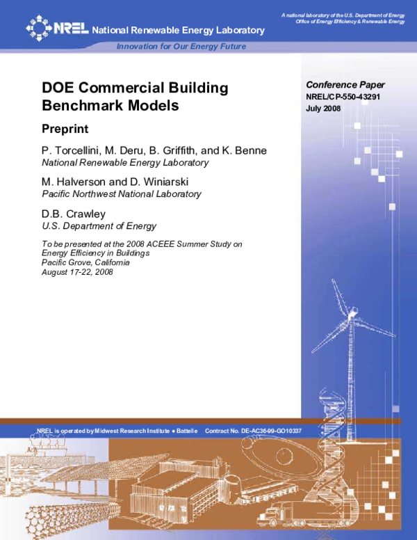 (PDF) DOE commercial building benchmark models