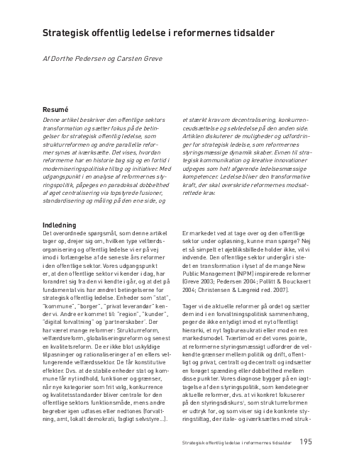 (PDF) Strategisk offentlig ledelse i reformernes tidsalder