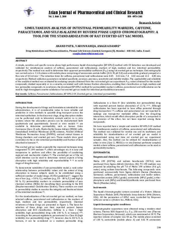 (PDF) Simultaneous analysis of intestinal permeability markers ...