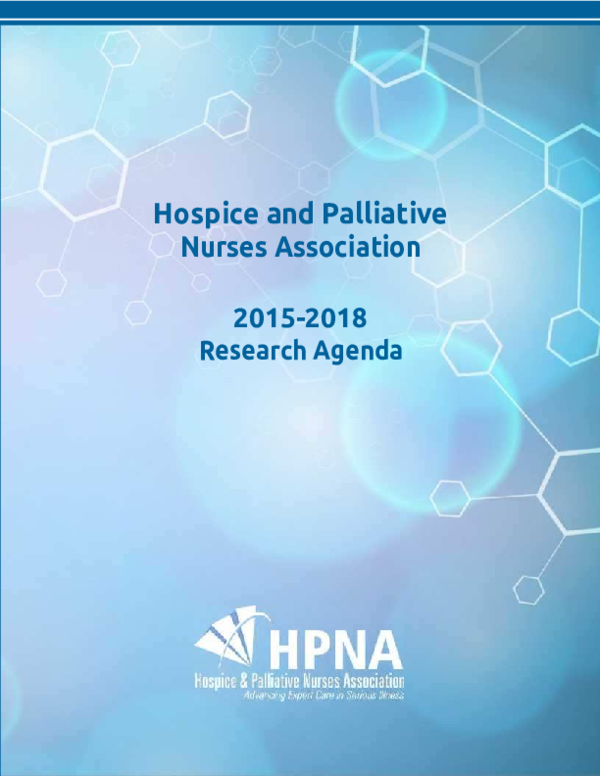 (PDF) Hospice and Palliative Nurses Association 2015-2018 Research Agenda