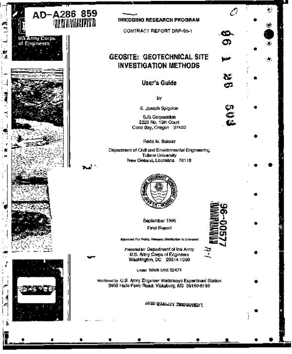 (PDF) GEOSITE: Geotechnical Site Investigation Methods. User's guide (for microcomputers)