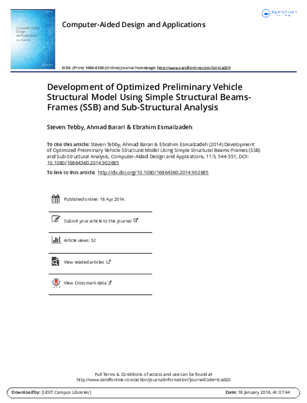 (PDF) Development of Optimized Preliminary Vehicle Structural Model ...