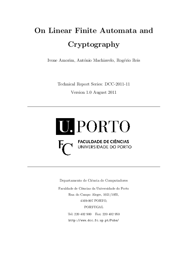 (PDF) On Linear Finite Automata and Cryptography