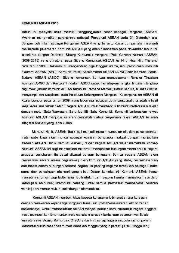 (DOC) KOMUNITI ASEAN 2015