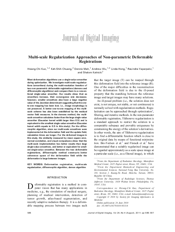 Pdf Multi Scale Regularization Approaches Of Non Parametric
