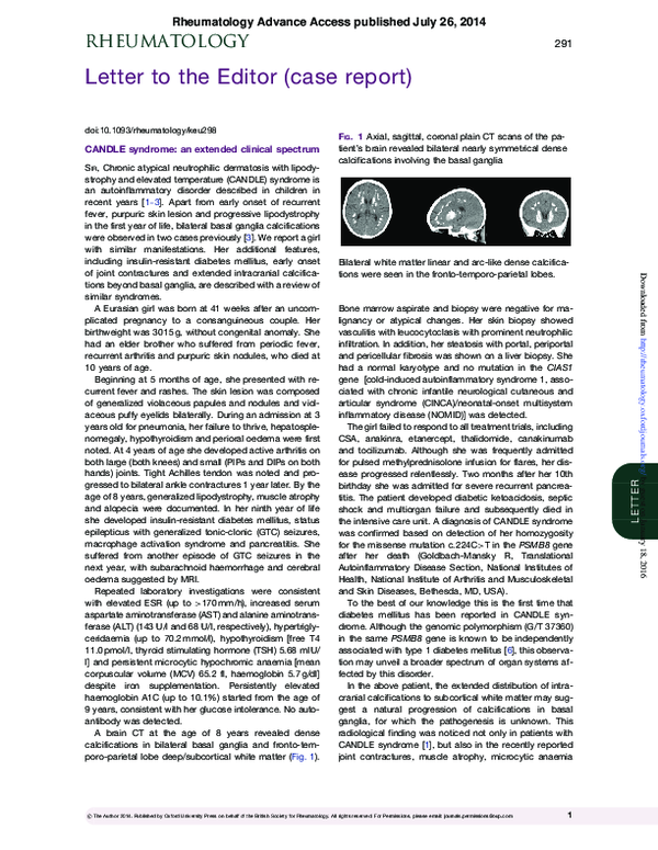(PDF) CANDLE syndrome: an extended clinical spectrum