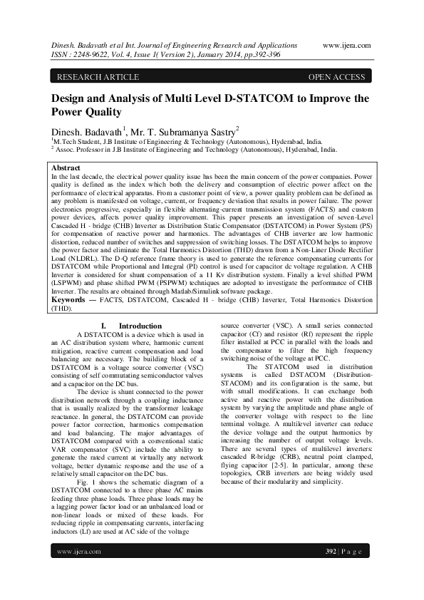 (PDF) Multi Level D-STATCOM