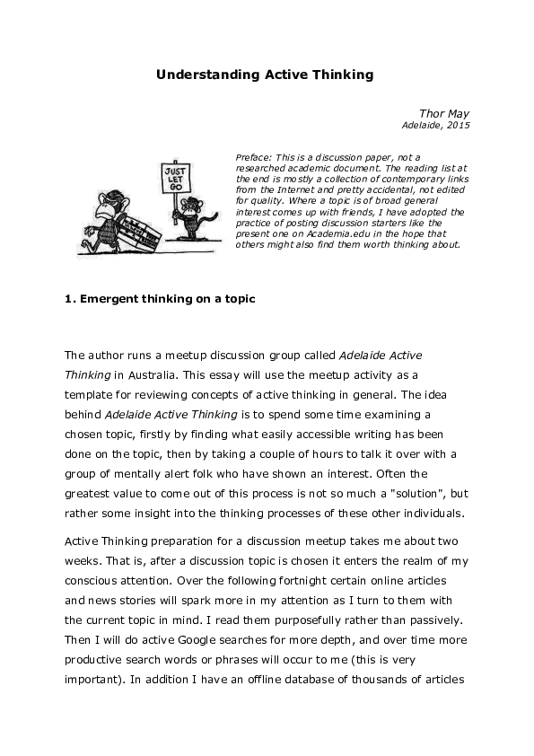 (PDF) Understanding Active Thinking