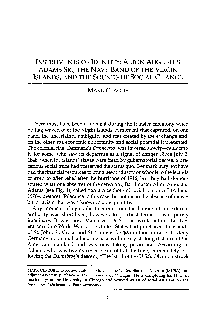 (PDF) Instruments of Identity: Alton Augustus Adams, Sr., the Navy Band ...