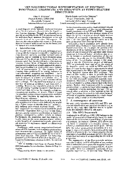 Pdf The Nondirectional Representation Of Systemic Functional Grammars And Semantics As Typed