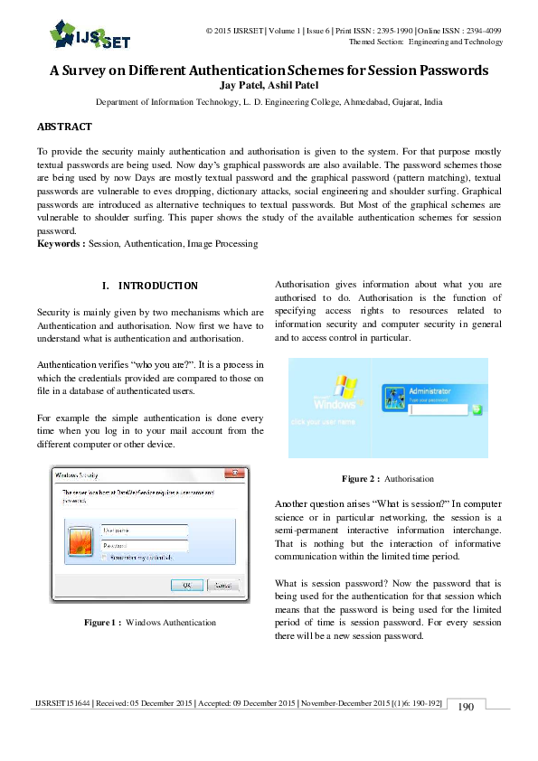 (PDF) A Survey on Different Authentication Schemes for Session Passwords