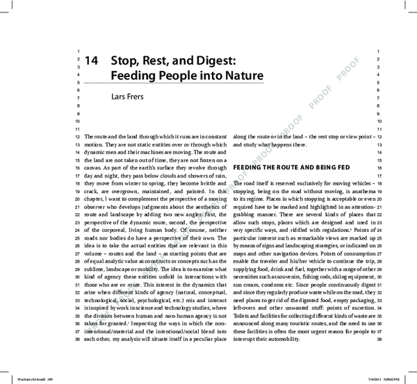(PDF) Stop, rest and digest : Feeding people into nature