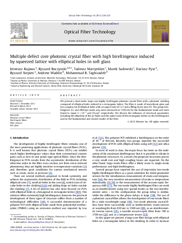 (PDF) Multiple defect core photonic crystal fiber with high ...