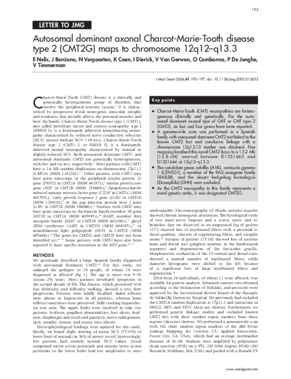 (PDF) Autosomal dominant axonal Charcot-Marie-Tooth disease type 2 ...