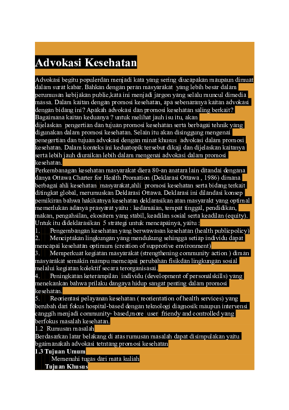 (DOC) Advokasi Kesehatan