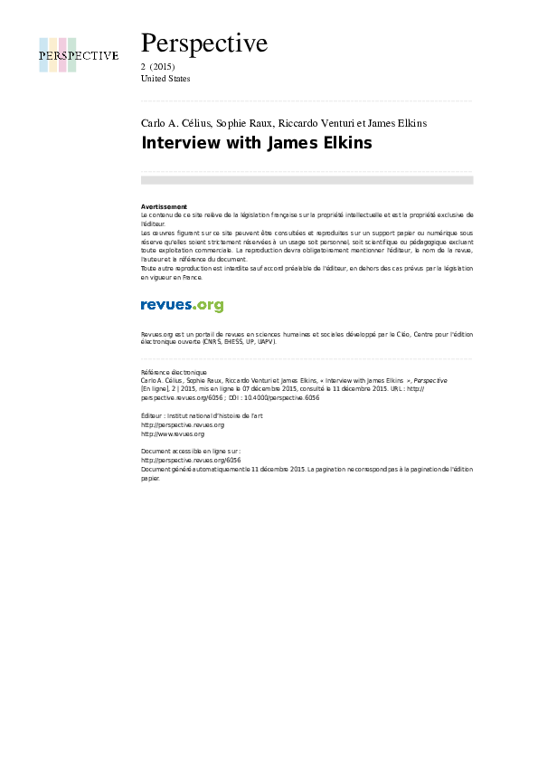 (PDF) Interview with James Elkins