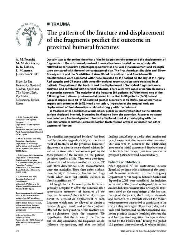 (PDF) Four-part valgus impacted fractures of the proximal humerus | Anthony Miniaci - Academia.edu
