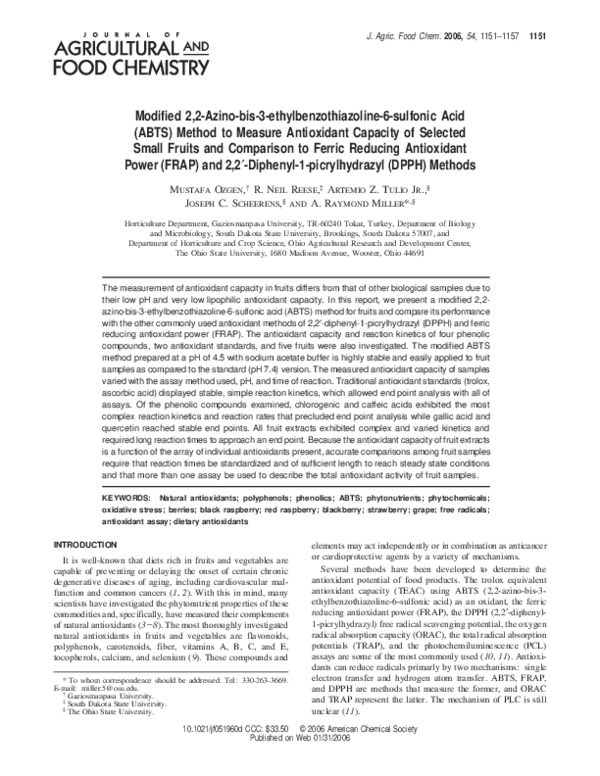 (PDF) Modified 2,2-Azino-bis-3-ethylbenzothiazoline-6-sulfonic Acid ...