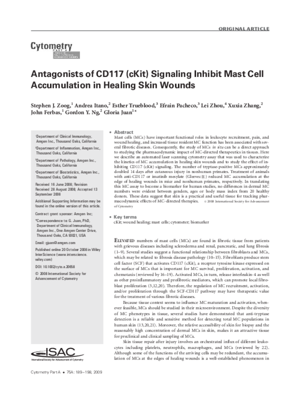 (PDF) Antagonists of CD117 (cKit) signaling inhibit mast cell ...