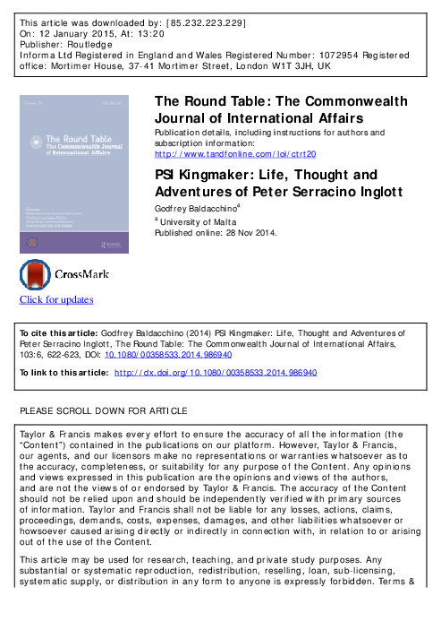 (PDF) PSI Kingmaker: Life, Thought and Adventures of Peter Serracino ...