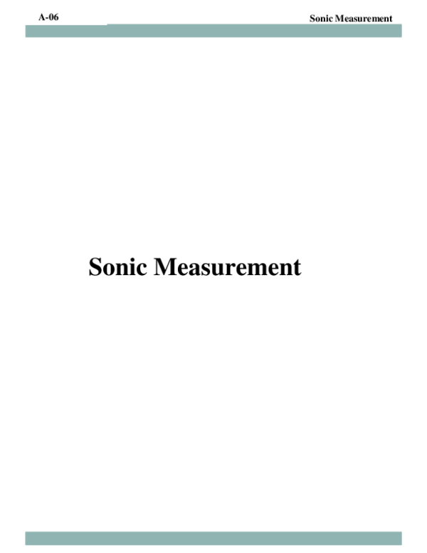 (PDF) Sonic Log tool