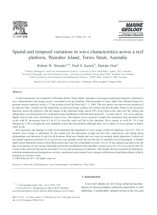 (PDF) Spatial and temporal variations in wave characteristics across a ...
