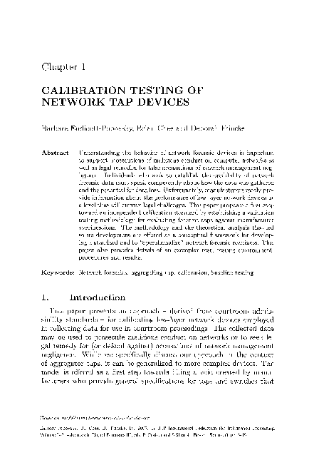 (PDF) Calibration Testing Of Network Tap Devices