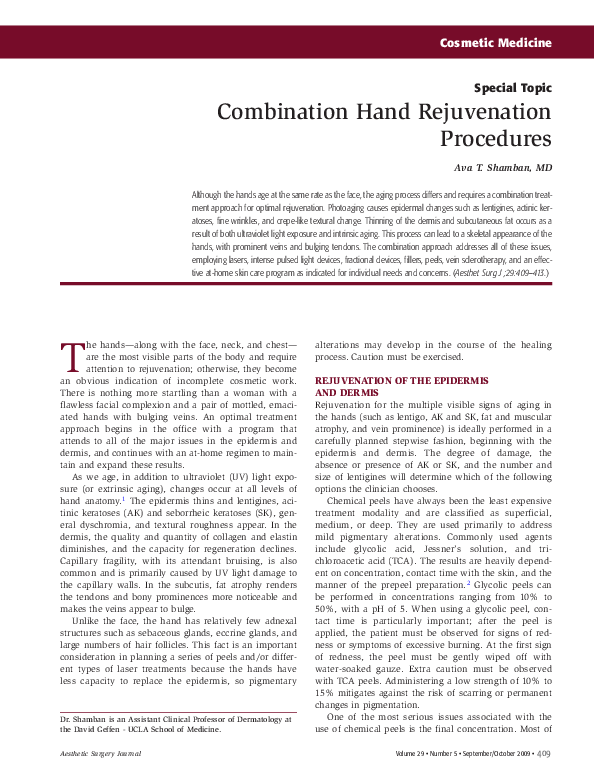 (PDF) Combination Hand Rejuvenation Procedures | Ava Shamban - Academia.edu